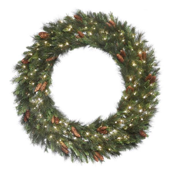 LED 60" Mixed Noble Wreath with White Concaves – Brite Ideas Decorating