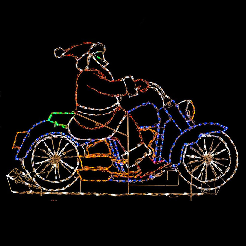 LED Santa on Motorcycle – Brite Ideas Decorating